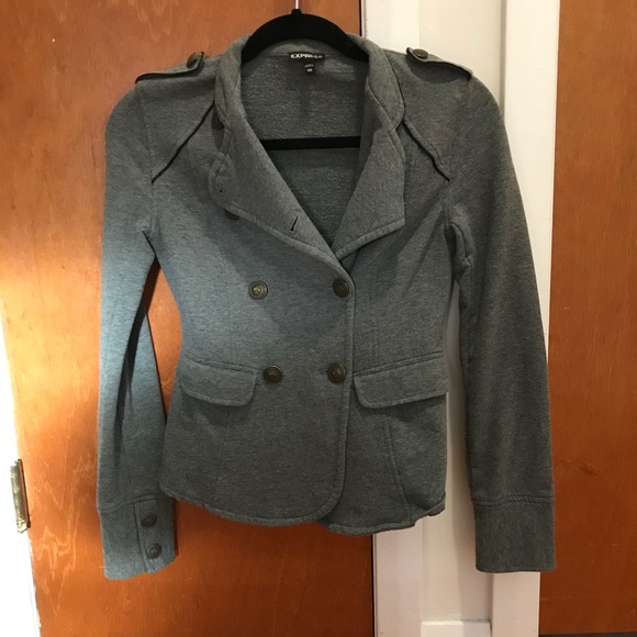 Express | Jackets & Coats | Express Grey Button Jacket | Poshmark
